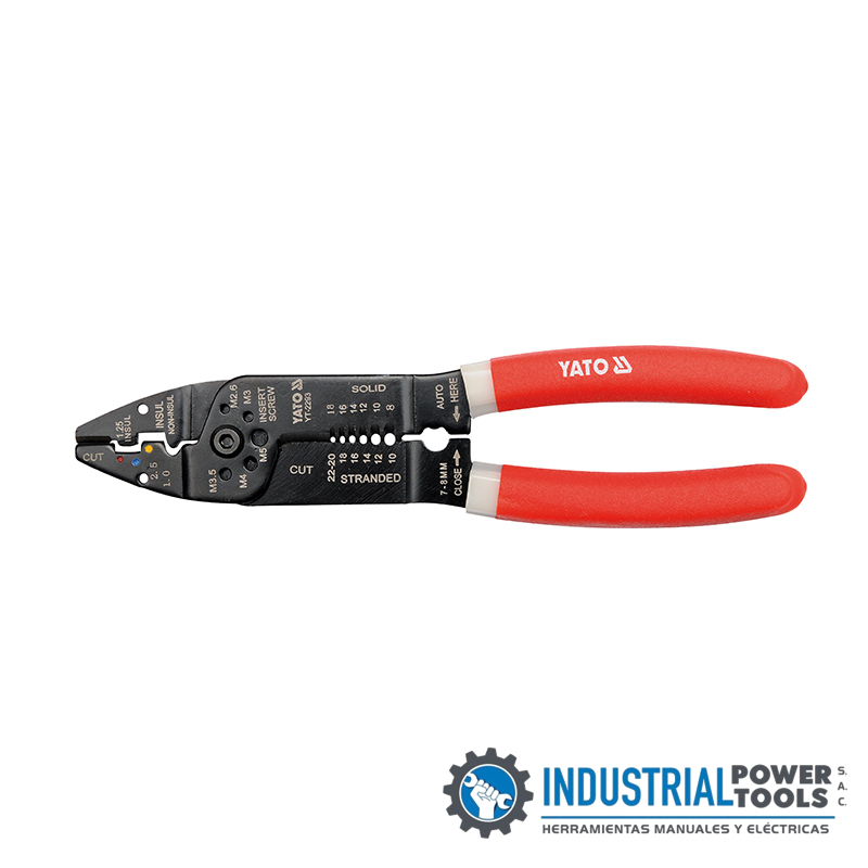 ALICATE PELA CABLE 12 A 8 AWG 9″ YT-2293 YATO – Industrial Power Tools