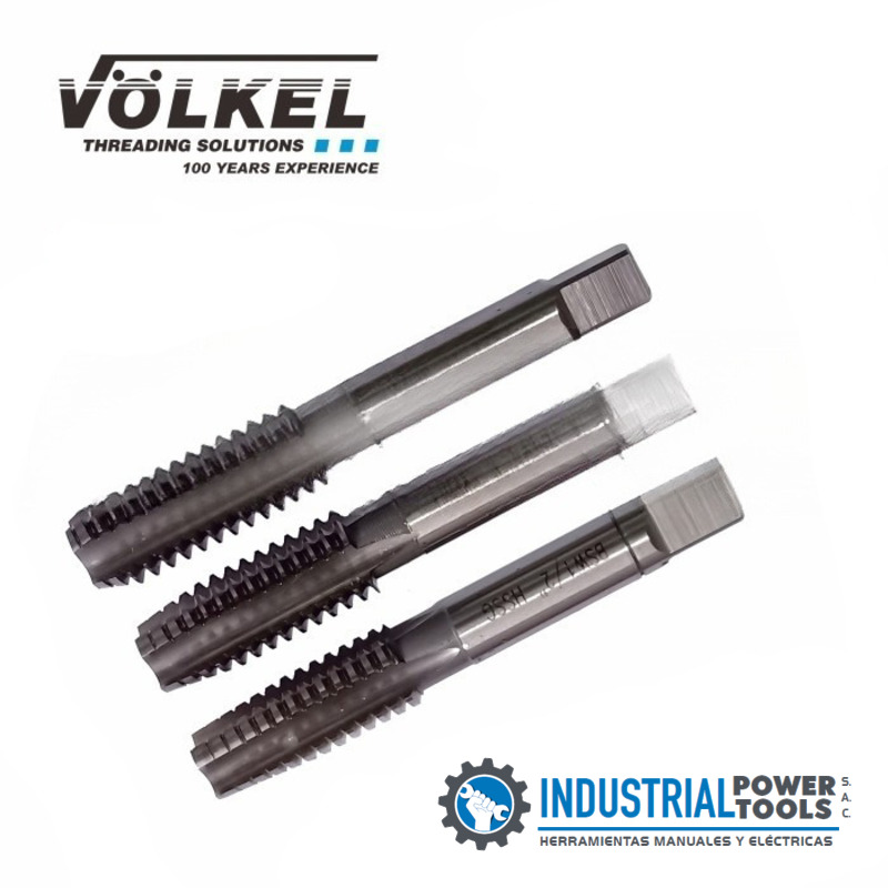 JUEGO DE MACHOS MANUALES HSS 1.3/8″x6 UNC 23350 VOLKEL – Industrial Power Tools